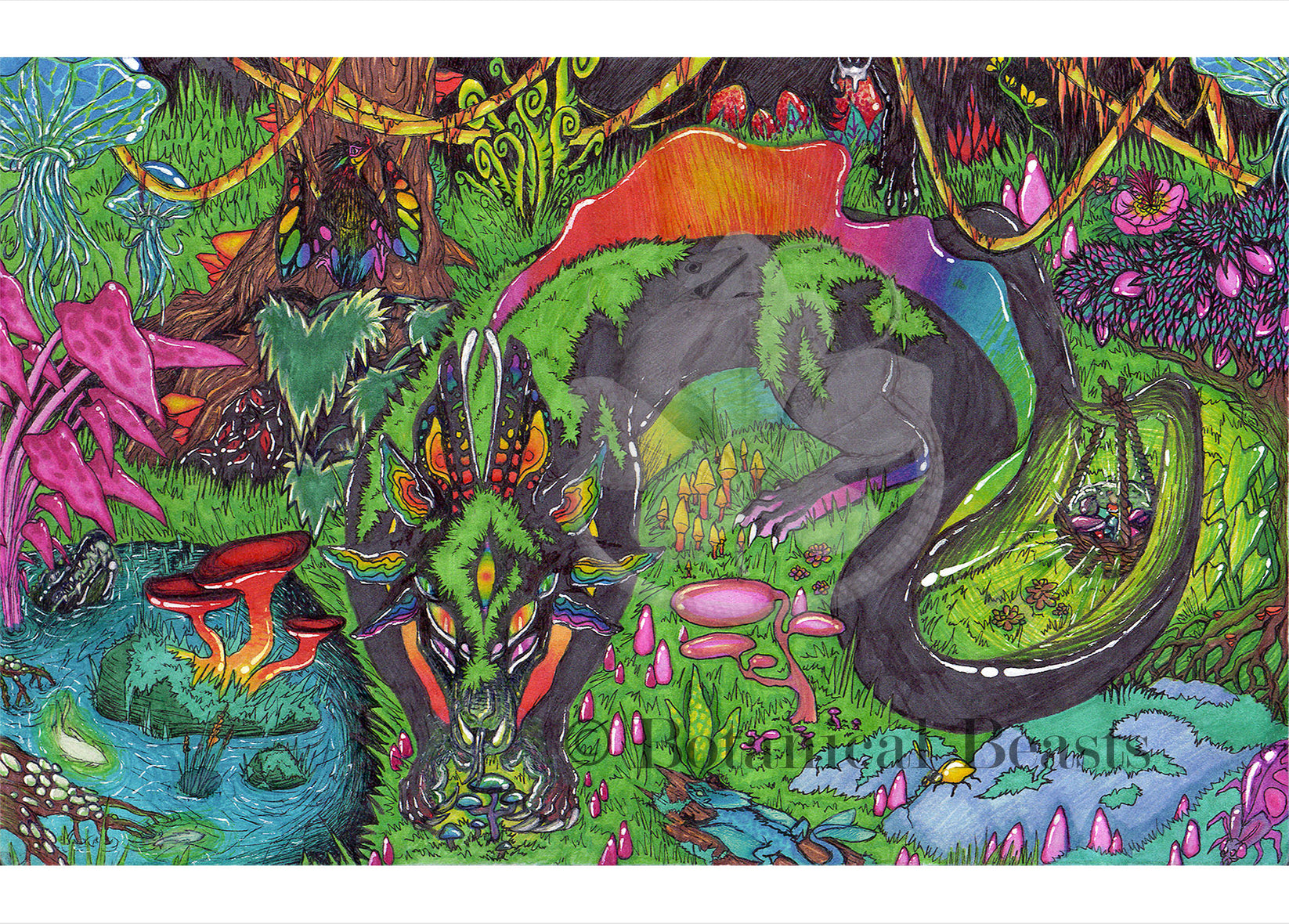"The Gatherer" print – Botanical Beasts